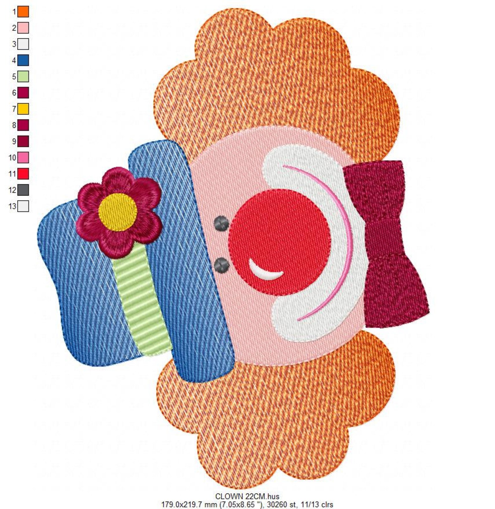 Circus Clown Embroidery Designs - Clown With Funny Hat Machine ...
