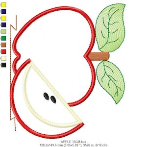 Apple Embroidery Designs Fruit Embroidery Design Machine Embroidery ...