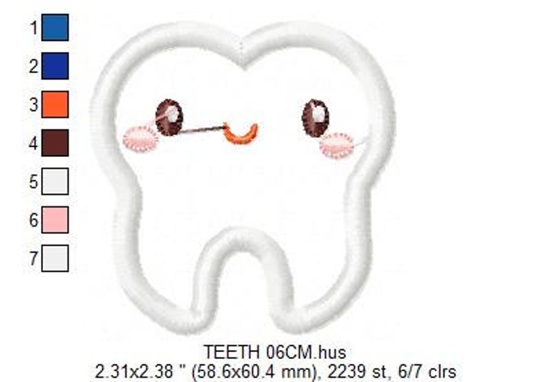 Tooth Embroidery Designs Teeth Embroidery Design Machine - Etsy