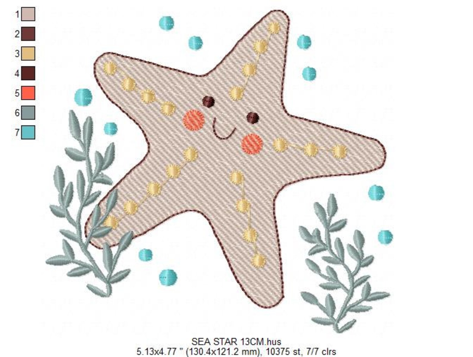 Starfish Embroidery Designs - Ocean Sea Star Embroidery Design Machine ...