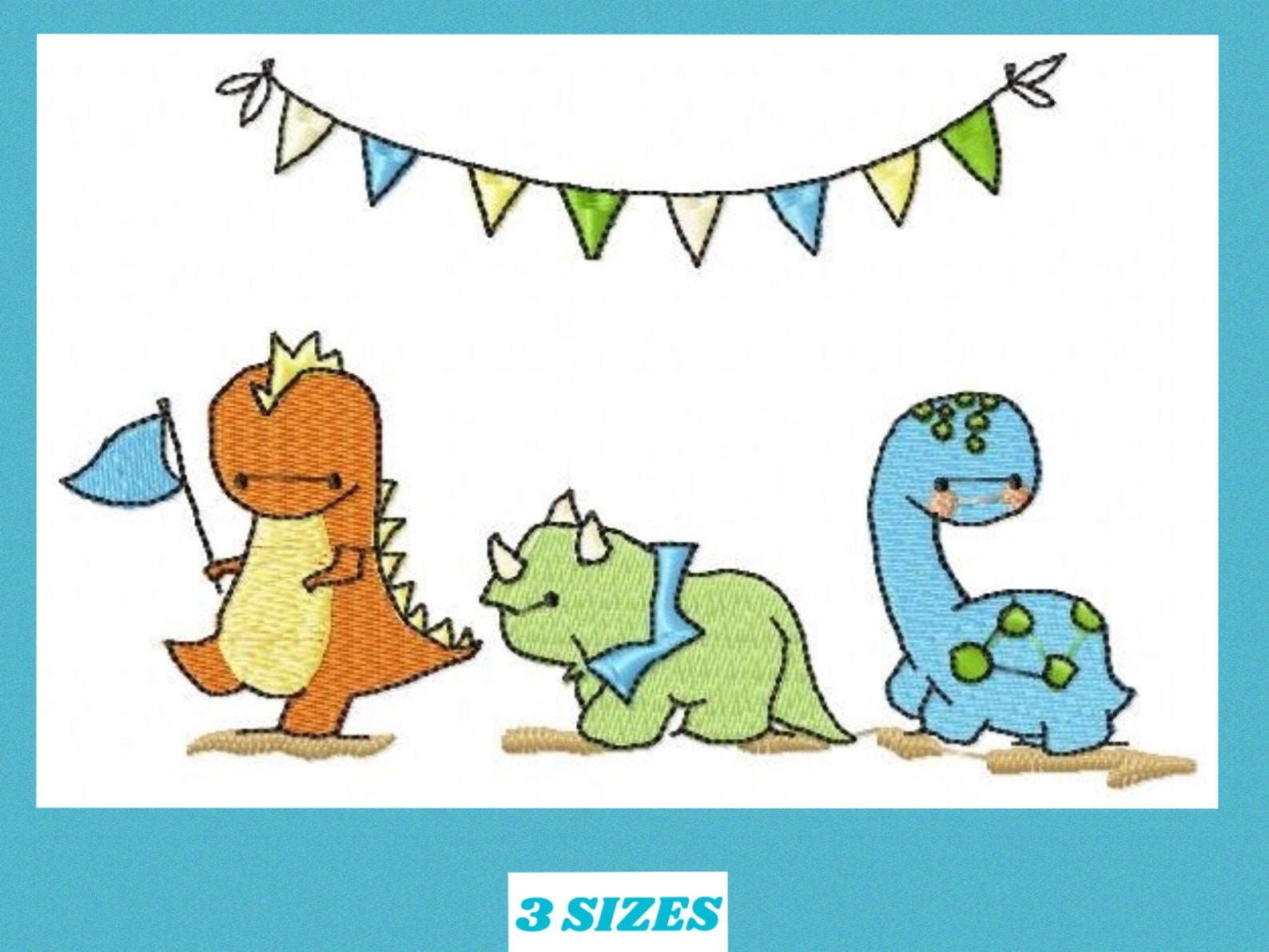 Dinosaur Embroidery Designs Dino Embroidery Design Machine | Etsy