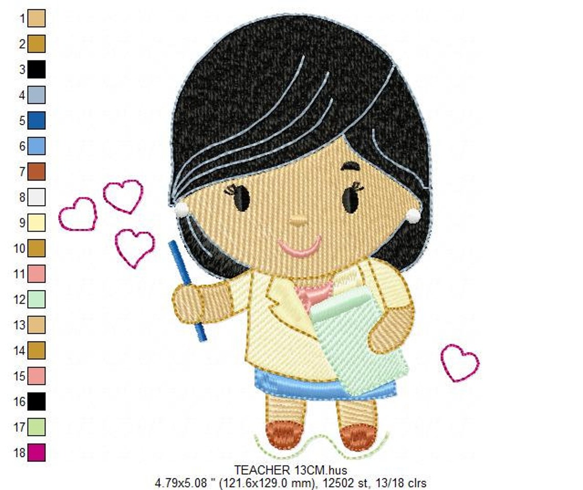 Teacher Embroidery Designs Professor Embroidery Design - Etsy