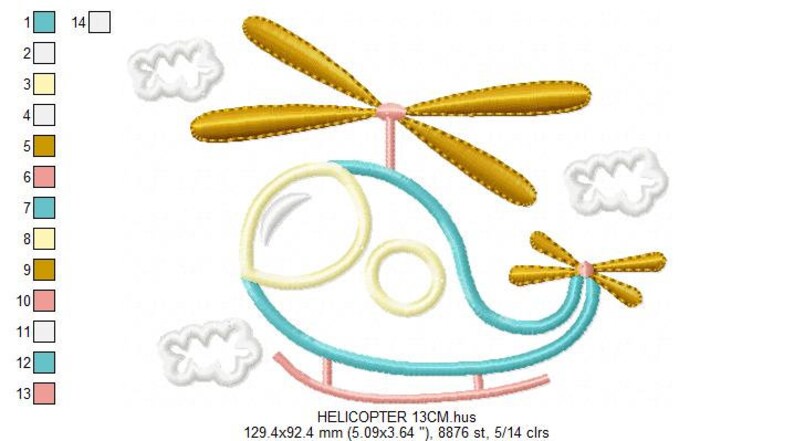 Helicopter embroidery designs Chopper embroidery design | Etsy