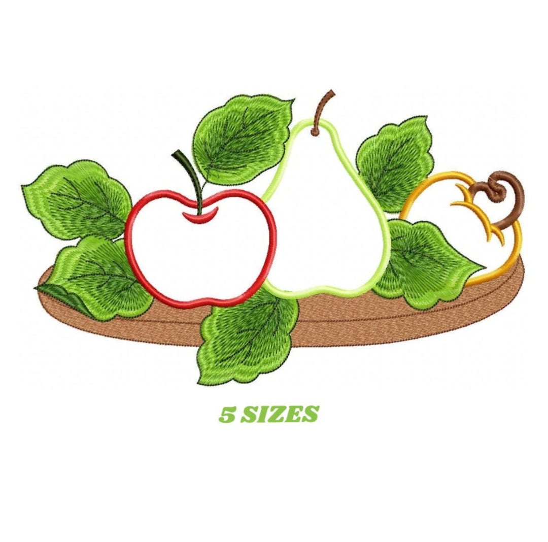 Fruit Basket Embroidery Designs - Kitchen Towel Machine Embroidery ...