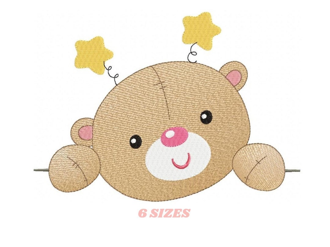 Bear Embroidery Designs Bear Peek a Boo Embroidery Design Machine ...