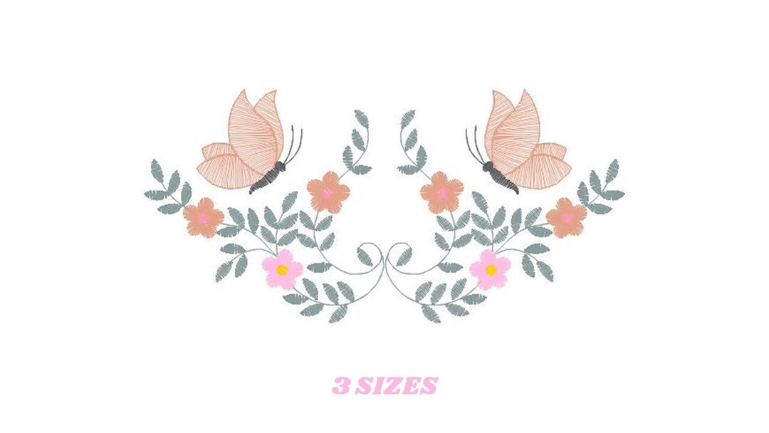 Butterfly Frame Embroidery Designs - Flower Embroidery Design Machine ...