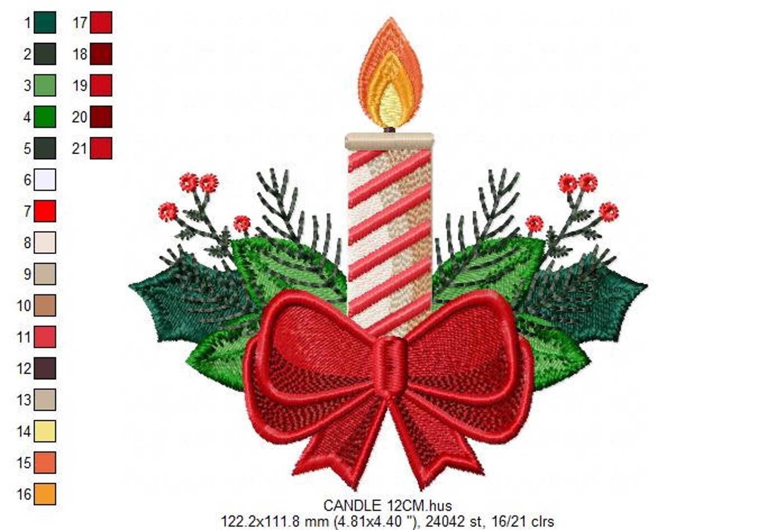 Candle Embroidery Designs - Christmas Decoration Embroidery Design ...