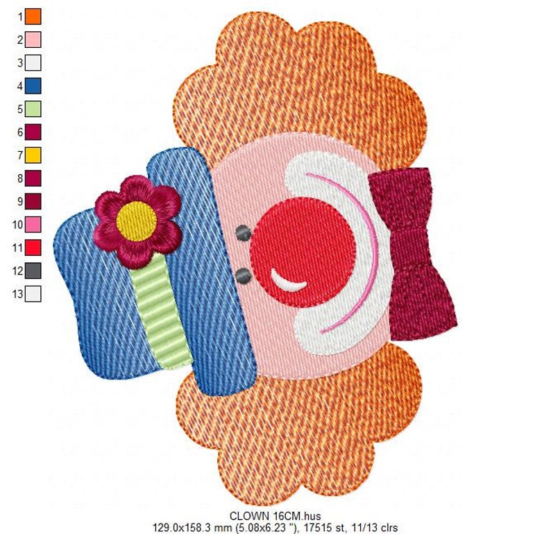 Circus Clown Embroidery Designs - Clown With Funny Hat Machine ...