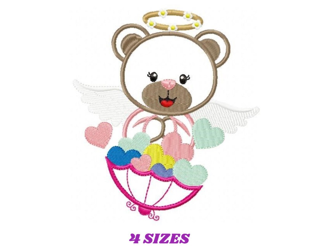 Angel Embroidery Designs Teddy Bear Embroidery Design Machine ...