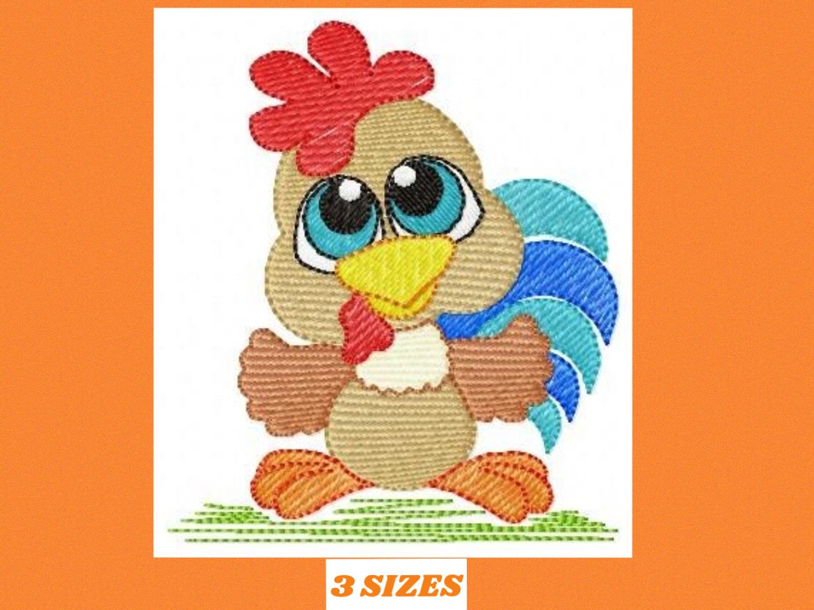 Chicken Embroidery Designs Rooster Embroidery Design Machine | Etsy