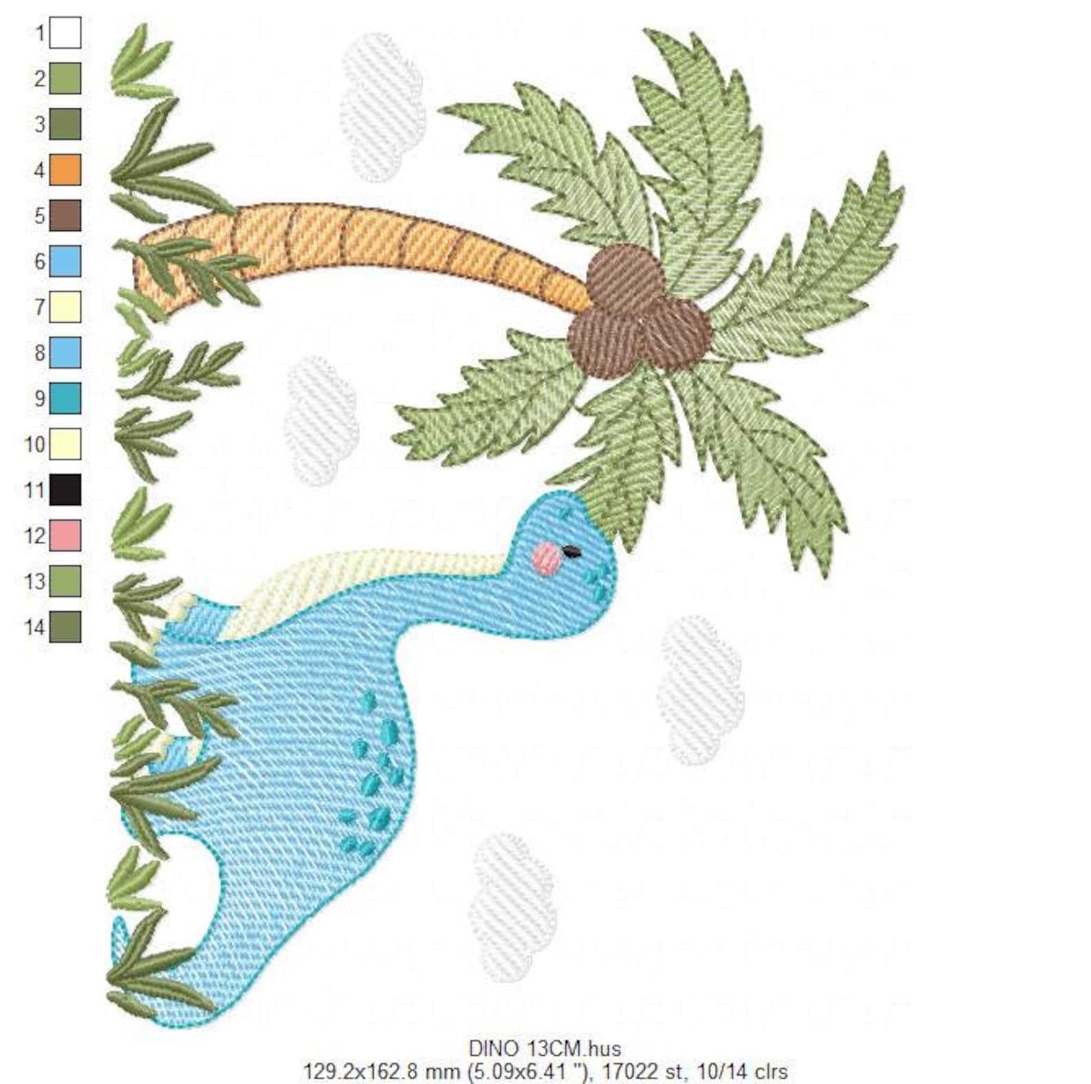 Dinosaur Embroidery Designs Dino Embroidery Design Machine - Etsy