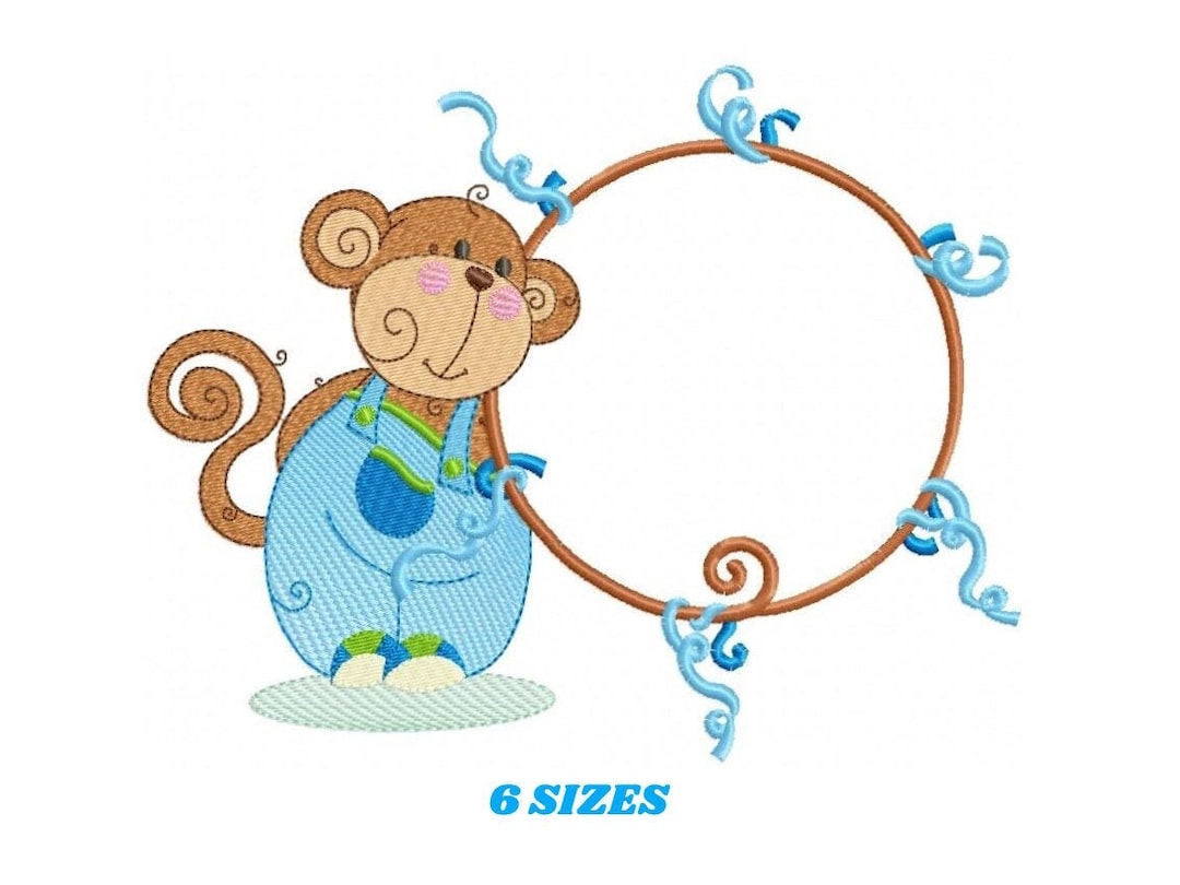 Monkey Frame Embroidery Designs - Monkey Embroidery Machine Embroidery ...