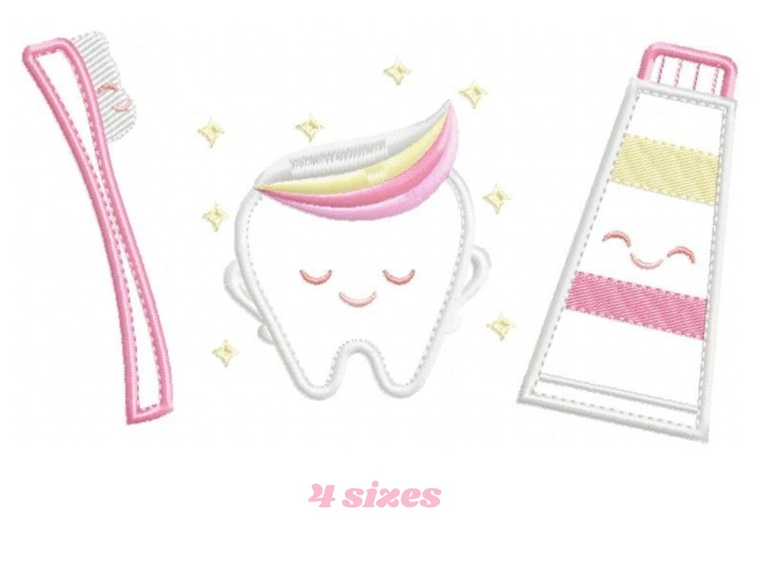 Tooth Embroidery Designs - Toothpaste Machine Embroidery Pattern ...