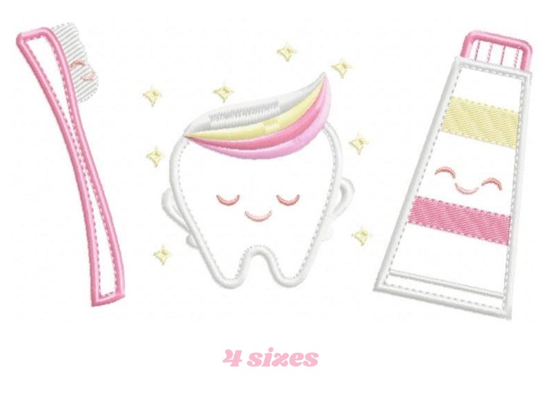 Tooth Embroidery Designs - Toothpaste Machine Embroidery Pattern ...