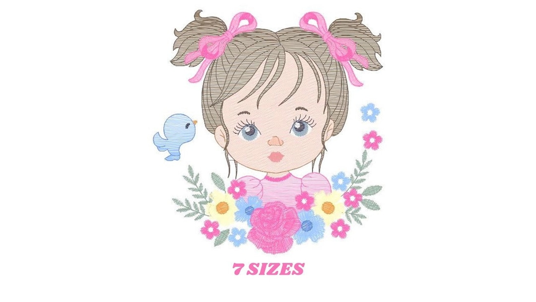 Girl Embroidery Designs - Flower Girl Embroidery Design Machine ...
