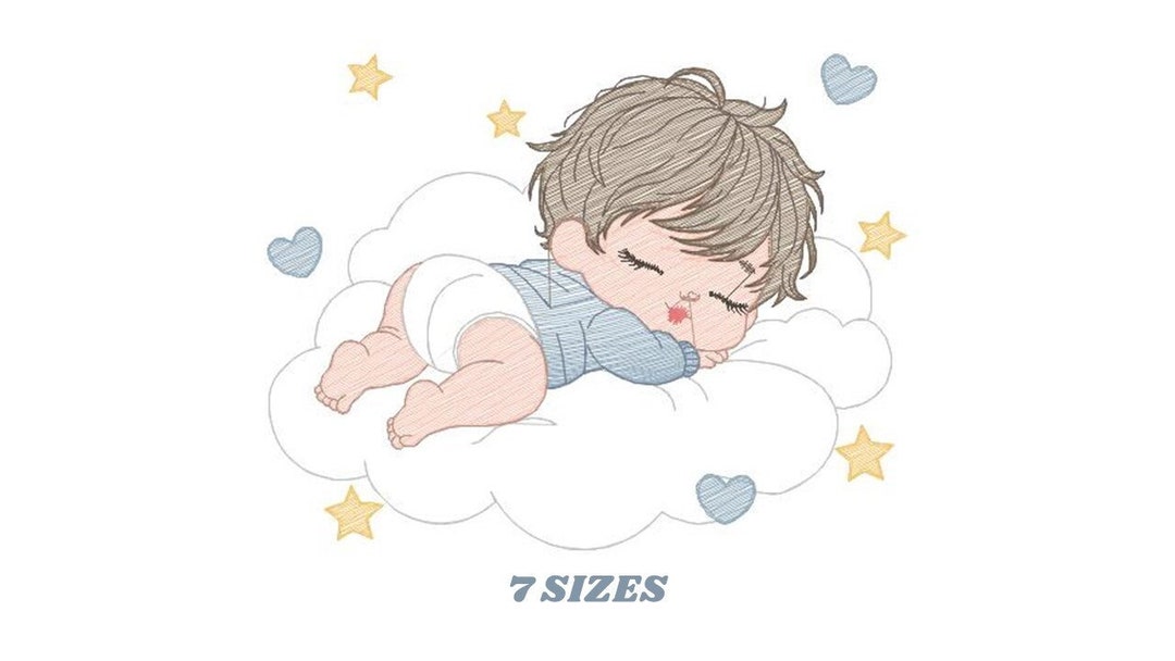 Sleeping Baby Embroidery Design - Baby Boy Embroidery Design Machine ...