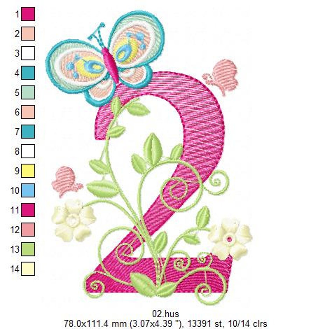 Numbers Embroidery Designs Birthday Embroidery Design - Etsy