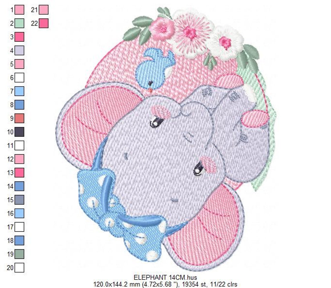 Elephant Embroidery Designs Animal Embroidery Design Machine - Etsy