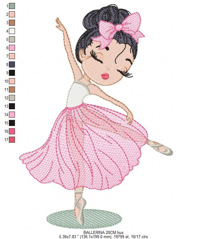 Ballerina Embroidery Designs Ballet Embroidery Design - Etsy