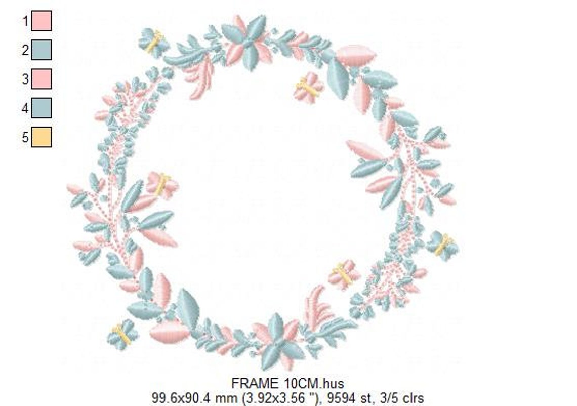Monogram Frame Embroidery Designs Flower Embroidery Design - Etsy