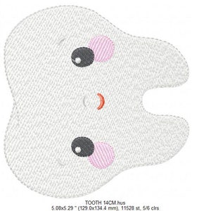 Tooth Embroidery Designs Dentist Embroidery Design Machine Embroidery ...