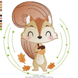 Squirrel Embroidery Design - Animal Embroidery Designs Machine ...