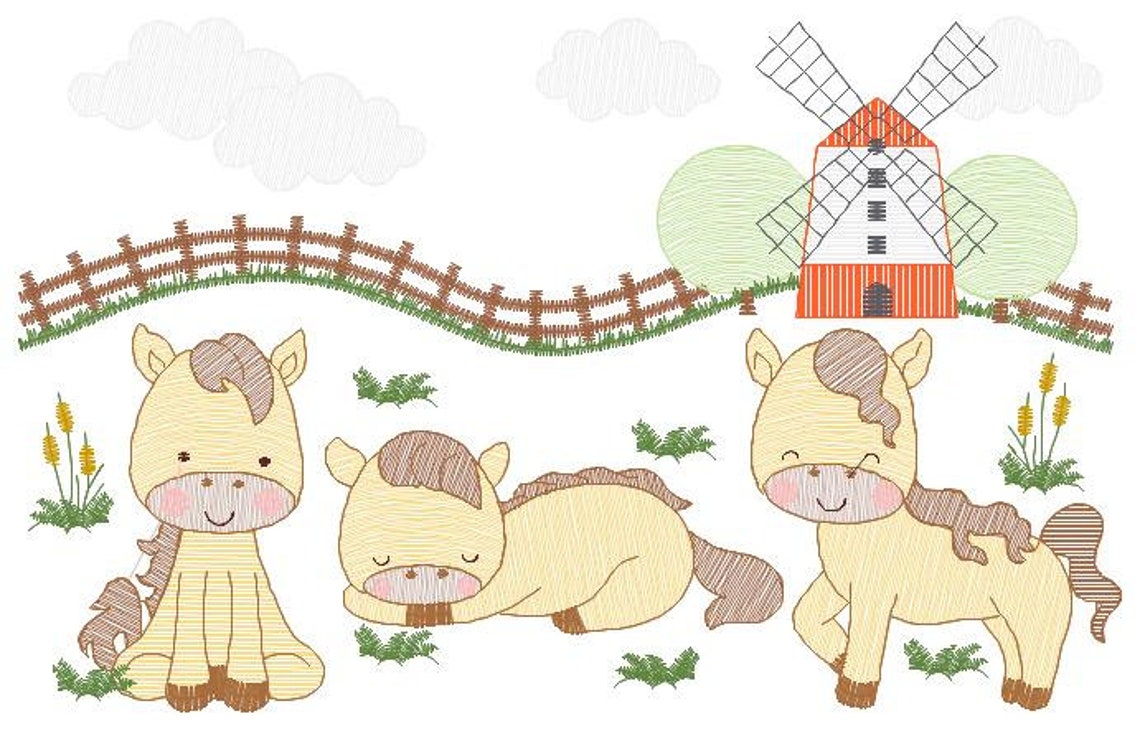 Horse Embroidery Design Animal Ranch Embroidery Designs - Etsy