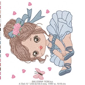 Ballerina Embroidery Designs - Ballet Dancer Embroidery Design Machine ...