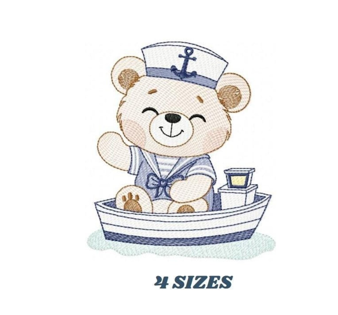 Nautical Teddy Bear Embroidery Designs - Baby Boy Sailor Bear Machine ...