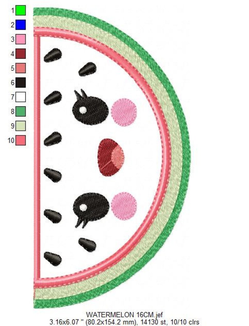 Watermelon Embroidery Designs - Fruit Machine Embroidery Pattern ...