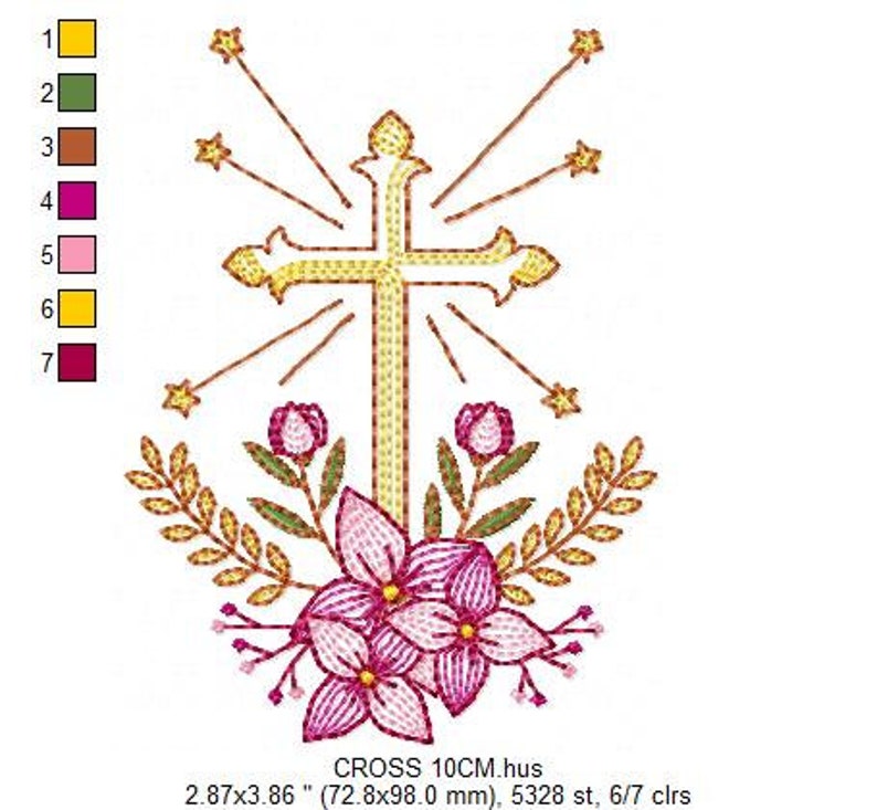 Cross Embroidery Designs Religious Embroidery Design Machine - Etsy