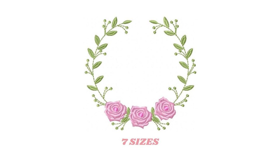 Monogram Roses Frame Embroidery Designs - Laurel With Flowers ...