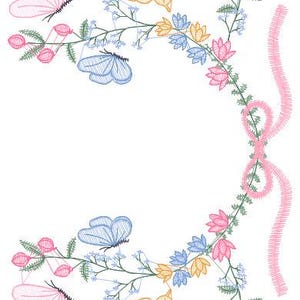 Flower Frame Embroidery Designs - Delicate Butterfly Embroidery Design ...