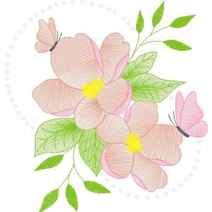 Delicate Flower Embroidery Designs - Butterfly Embroidery Design ...