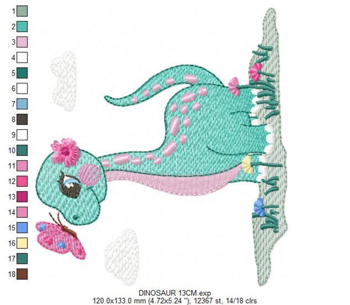 Dinosaur Embroidery Designs Dino Embroidery Design Machine - Etsy