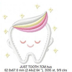 Tooth Embroidery Designs - Toothpaste Machine Embroidery Pattern ...