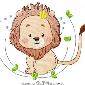Lion With Crown Embroidery Designs - Safari Wild Animal Machine ...
