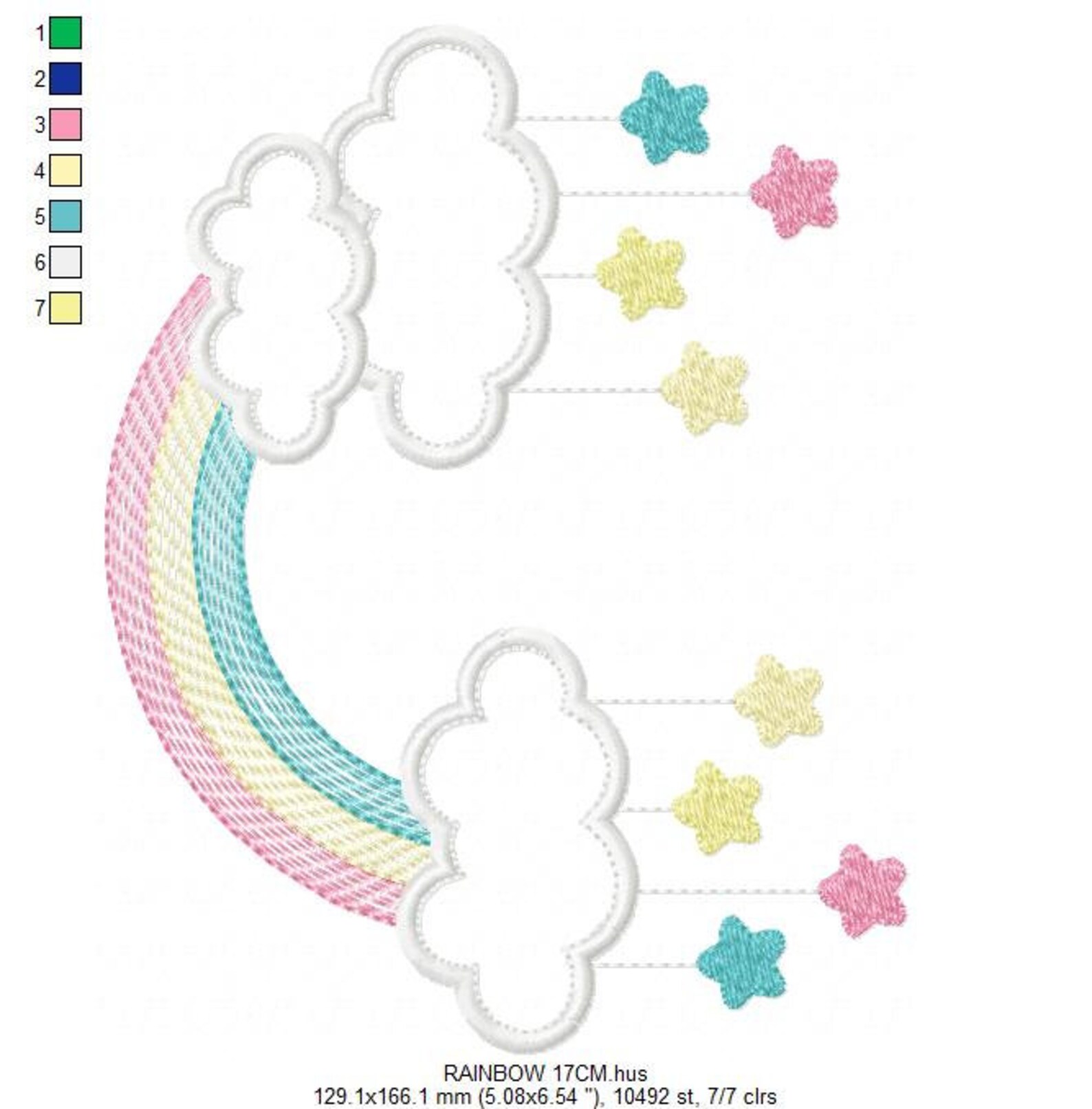 Cloud Embroidery Design Rainbow Embroidery Designs Machine Embroidery ...