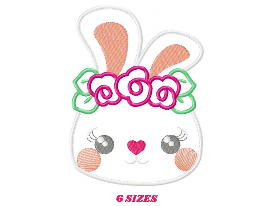 Bunny Face Embroidery Design Rabbit Embroidery Designs Machine ...