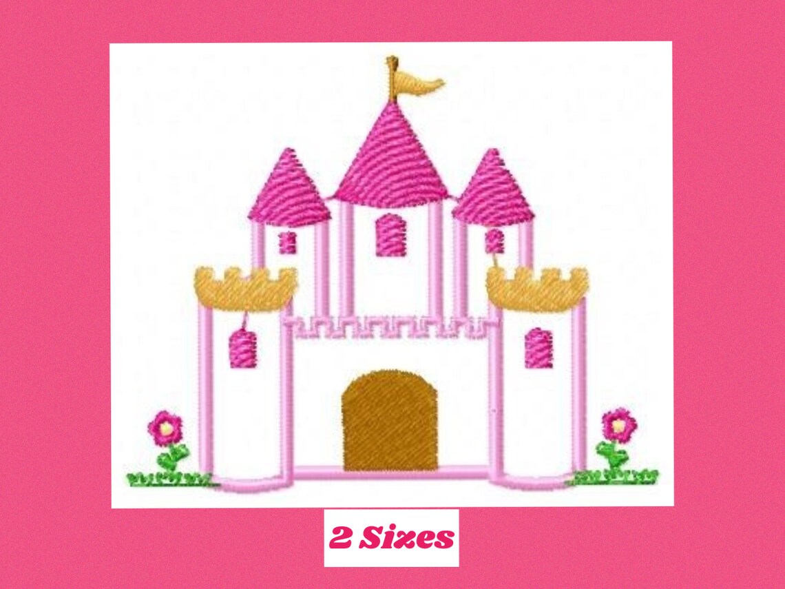 Castle Embroidery Designs Princess Palace Embroidery Design - Etsy