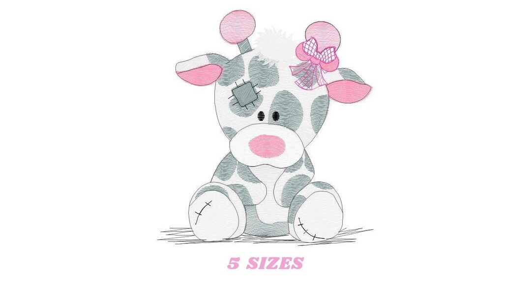 Patched Giraffe Embroidery Design - Ragged Animal Embroidery Designs ...
