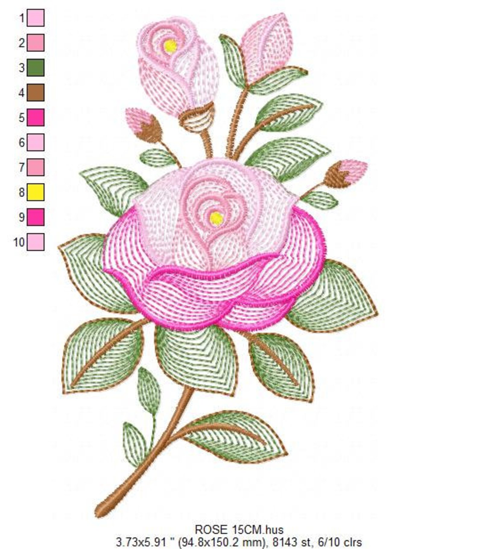 Roses Embroidery Designs - Flower Embroidery Design Machine Embroidery ...