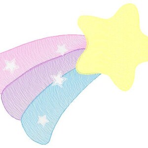 Falling Star Embroidery Designs Star With Rainbow Embroidery Design ...