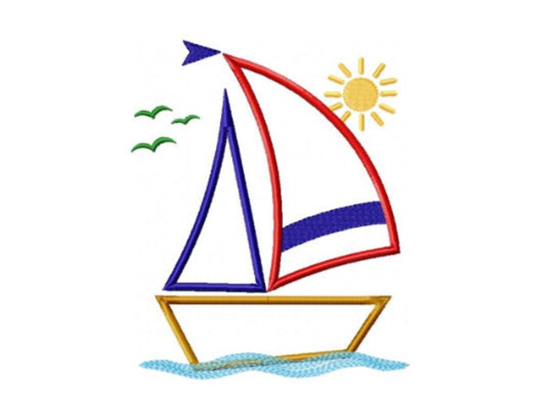 Boat Embroidery Designs Sailboat Embroidery Design Machine Embroidery ...