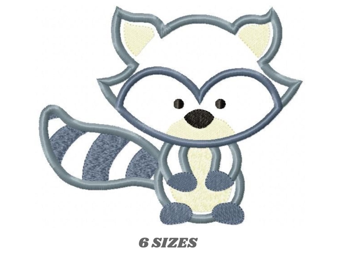 Raccoon Applique Embroidery Designs Woodland Animal Embroidery Design ...