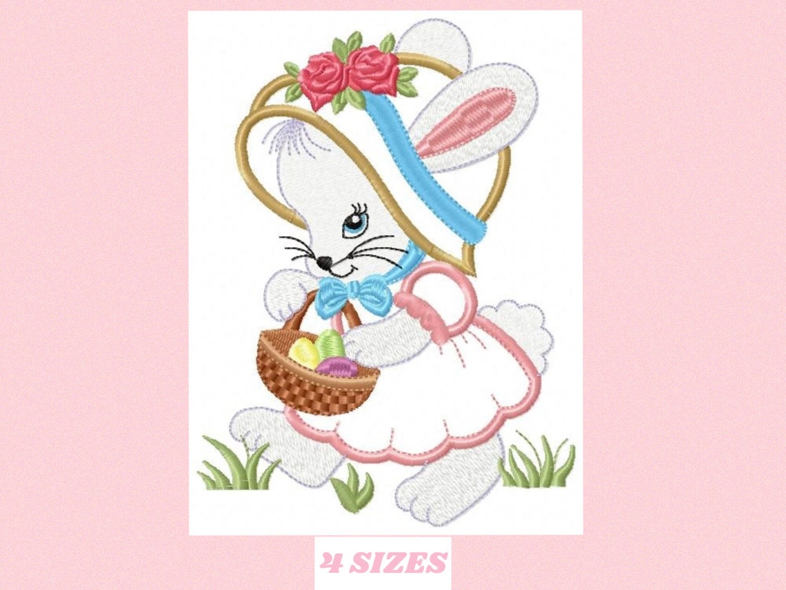 Bunny Embroidery Design Rabbit Embroidery Designs Machine | Etsy