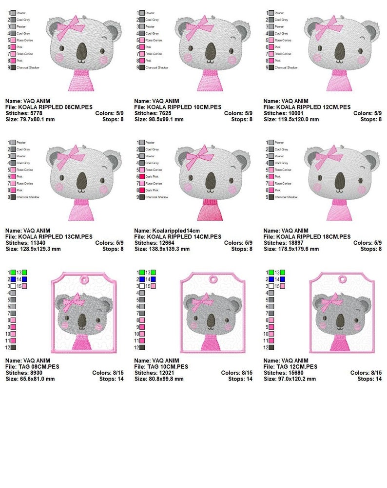 Koala Embroidery Design Baby Girl Embroidery Designs Machine - Etsy