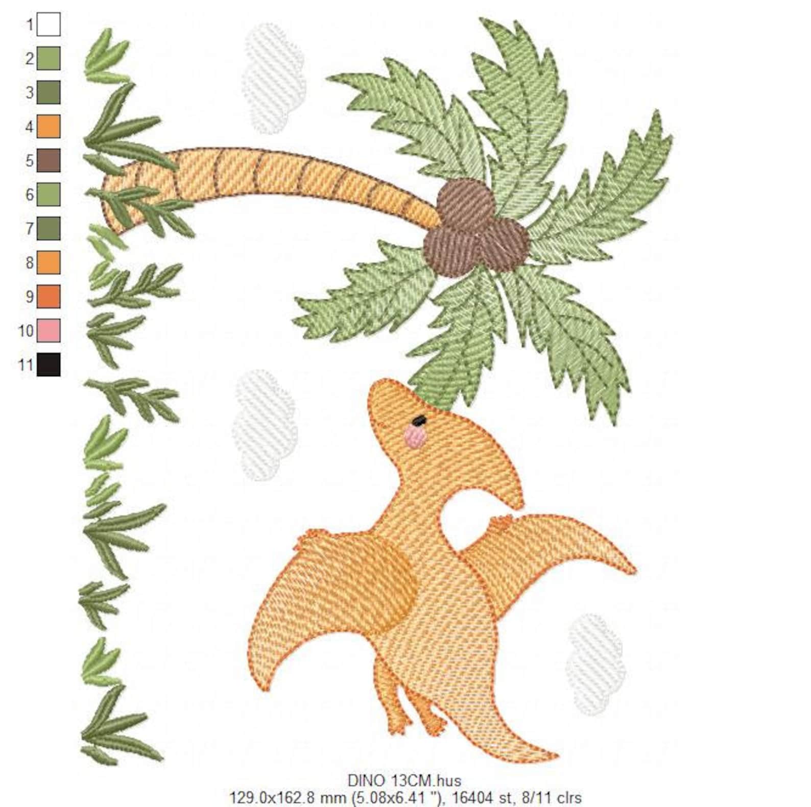 Dinosaur Embroidery Designs Dino Embroidery Design Machine - Etsy