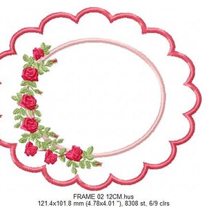 Roses Frame Embroidery Designs Monogram Embroidery Design Machine ...