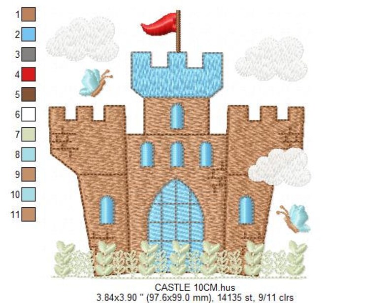 Castle Embroidery Designs Prince Palace Embroidery Design - Etsy